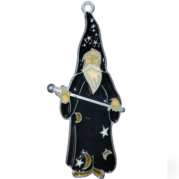 Hand Crafted | Holiday | Vintage Handmade Stained Glass Wizard Holding ...